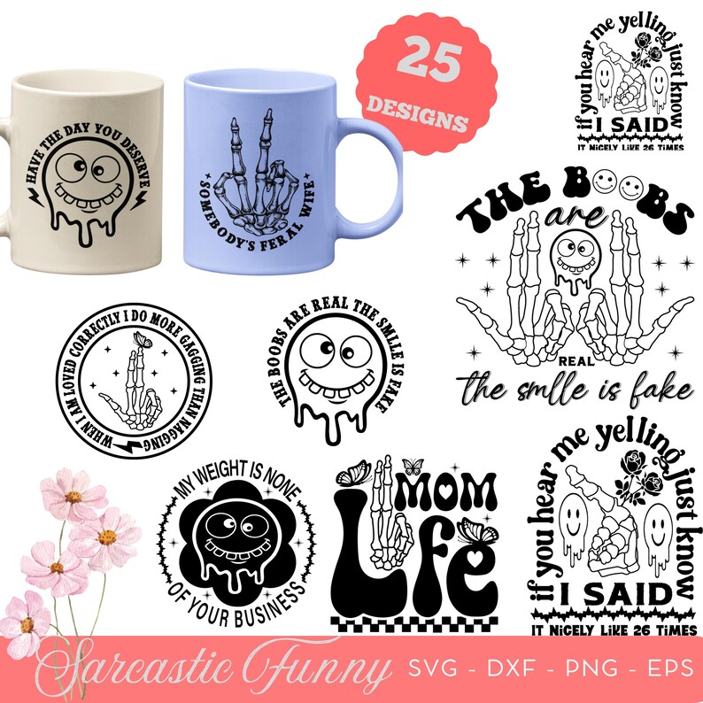 Funny Sarcasm Front and Back Svg Bundle Sarcastic Retro PNG Funny ...