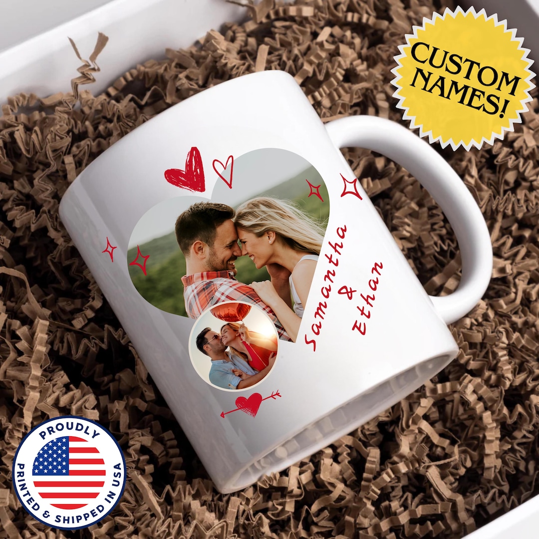 Custom Couple Mug Personalized Photo Coffe Cup Anniversary Gift San ...