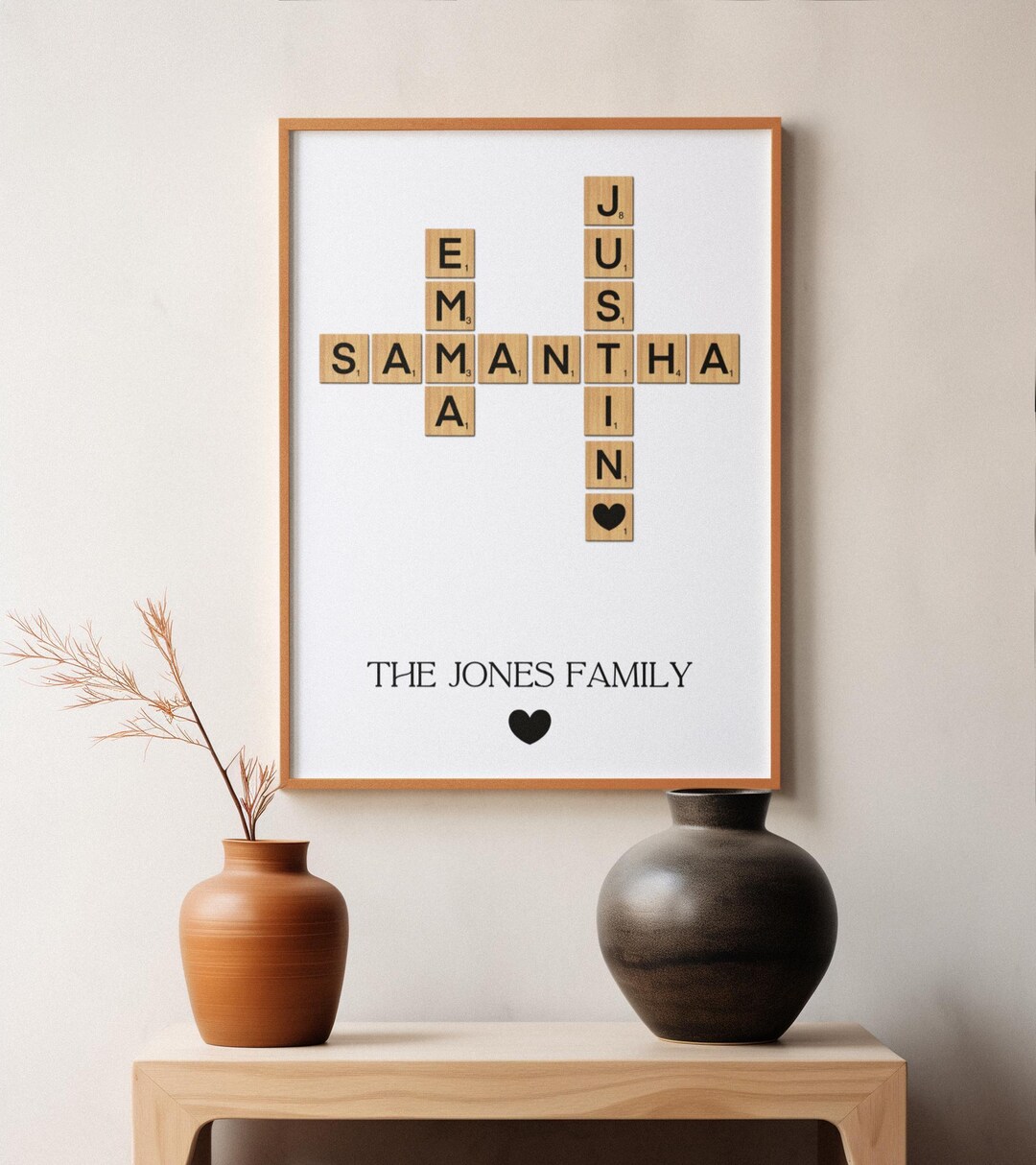 Custom Family Name Poster Personalized Prints Canvas Painting Wall ...