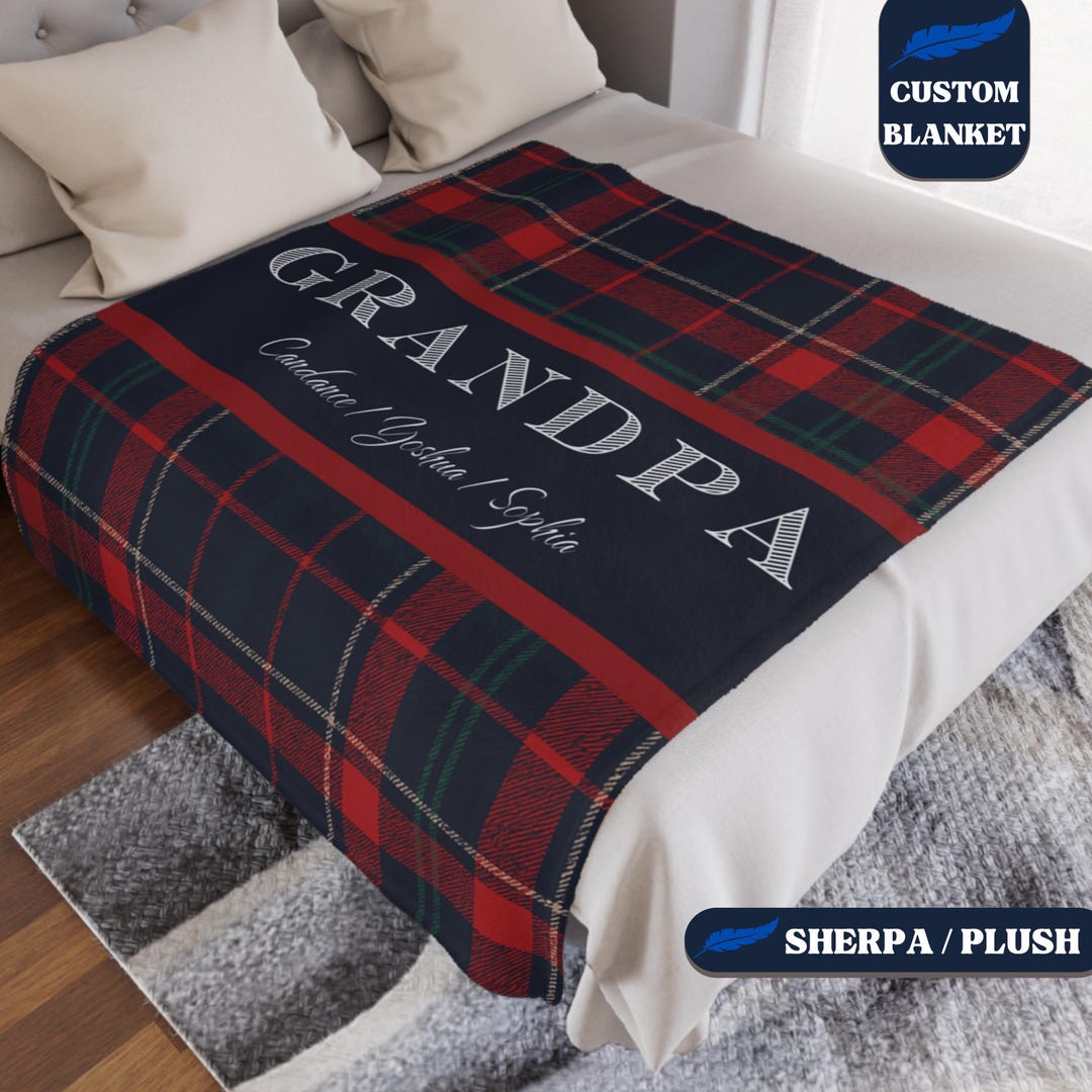 Custom Grandpa Blanket Personalized Blanket Name Blanket Gift for ...