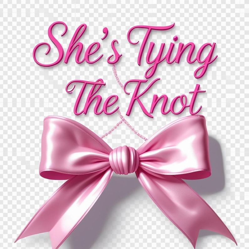 Pastel Pink Wedding Bow PNG: Bridal Shower Clipart (digital Download ...