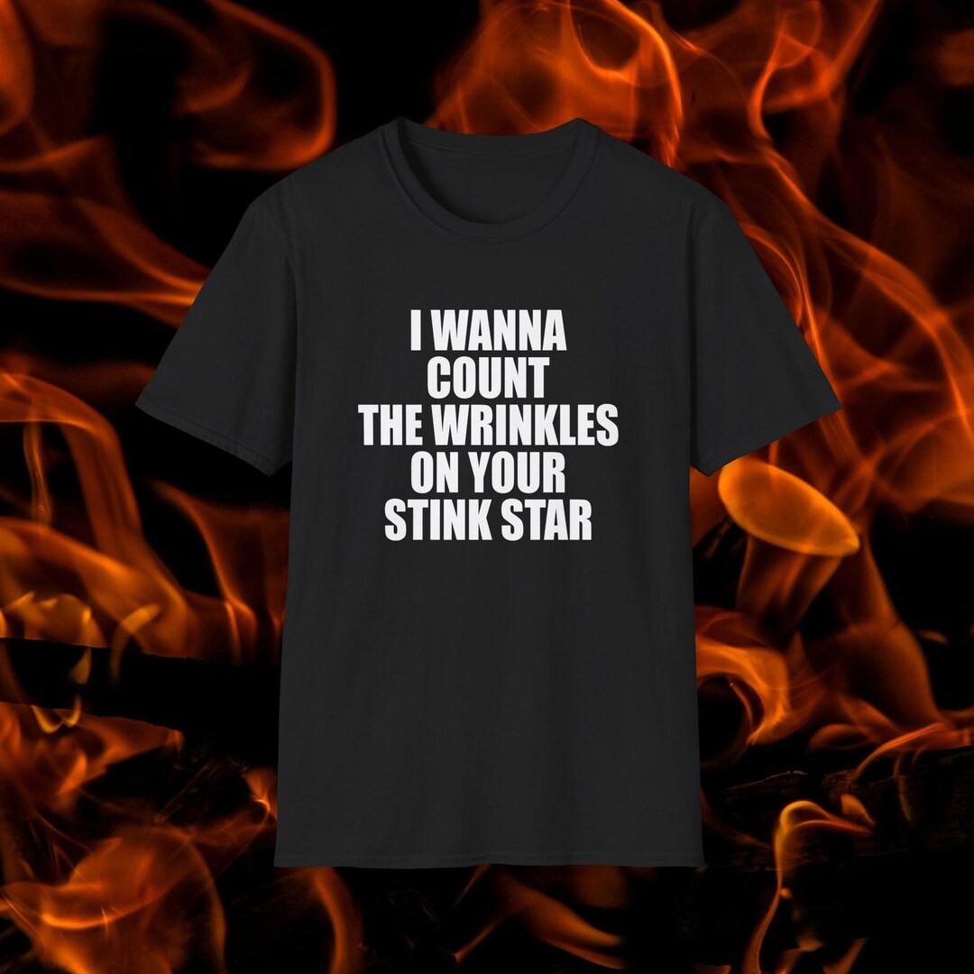 Funny Meme Tshirt, I Wanna Count the Wrinkles on Your Stink Star Joke ...