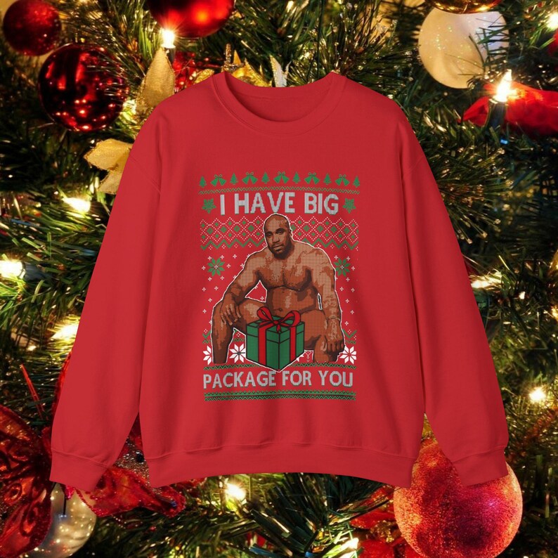 Barry Sitting on A Bed Big Package Ugly Christmas Xmas Sweater Adult ...