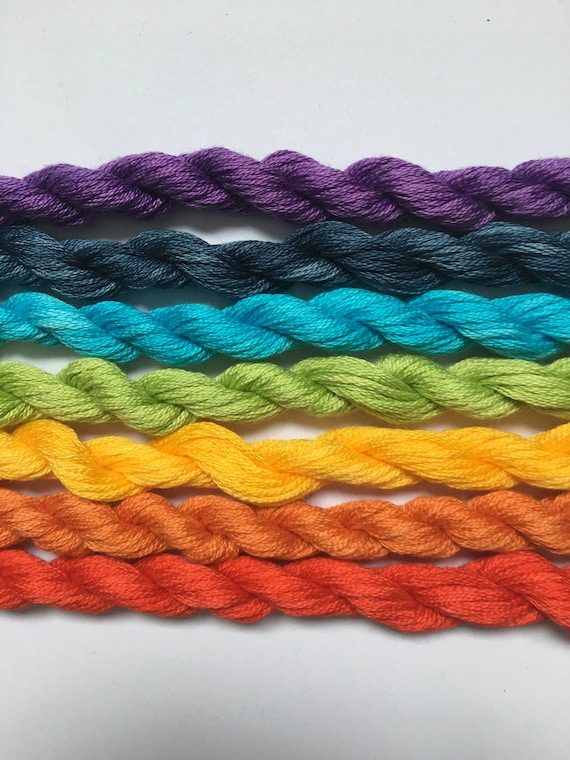 NEW Colour Gems 7 Chakra Thread Pack. Over Dyed Thread. Hand - Etsy