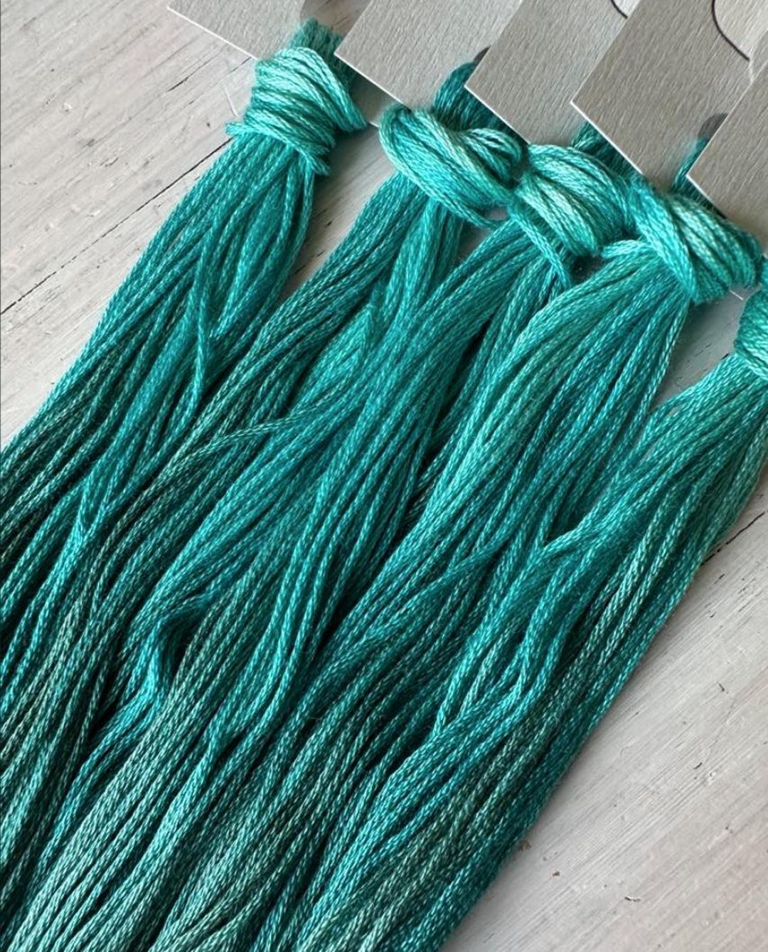 NEW Colour Gems. Turquoise. Over Dyed Thread. Hand Dyed Floss. Indie ...