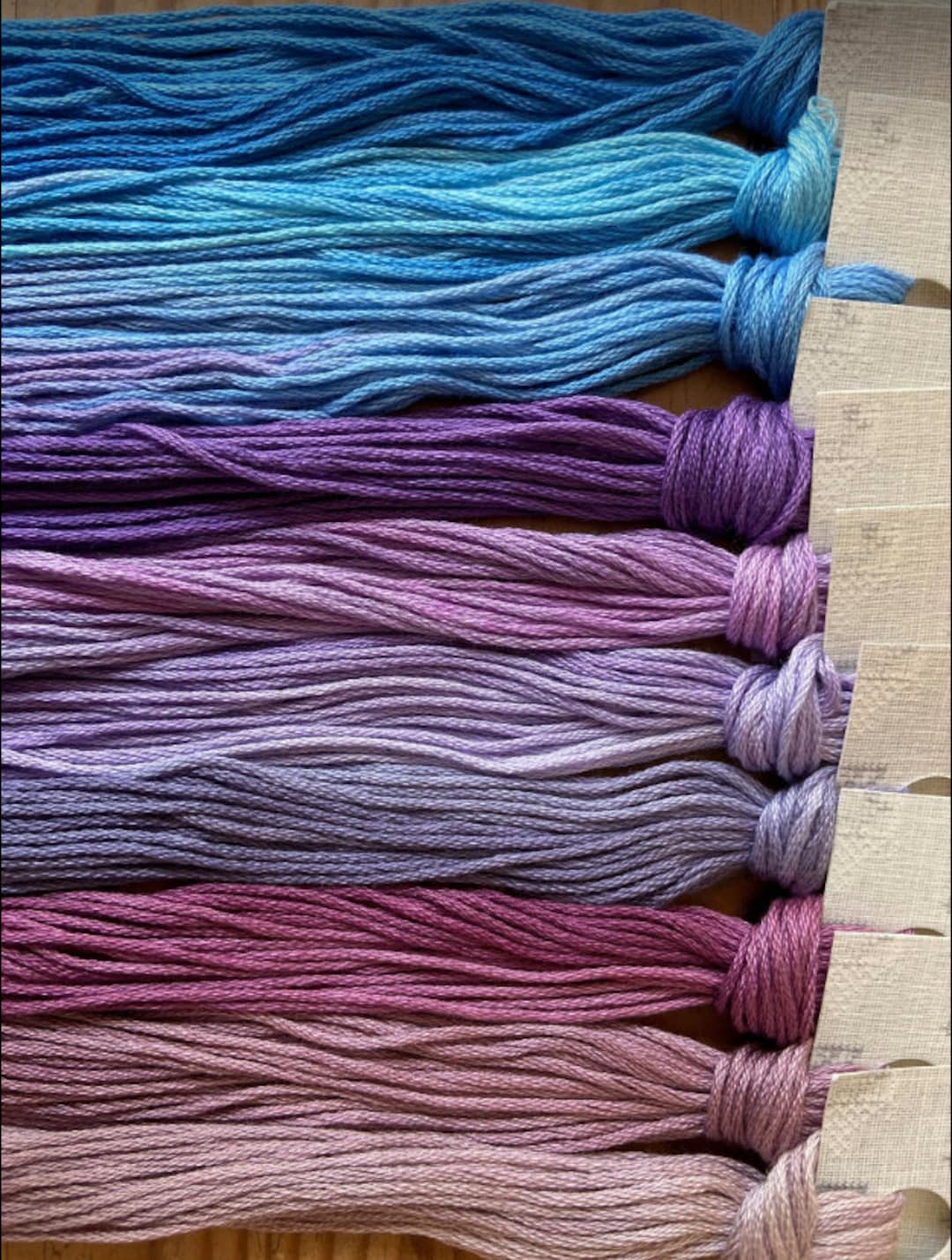 Thread Pack. Purple + Blues. Colour Gems. Over Dyed Thread. Hand Dyed ...