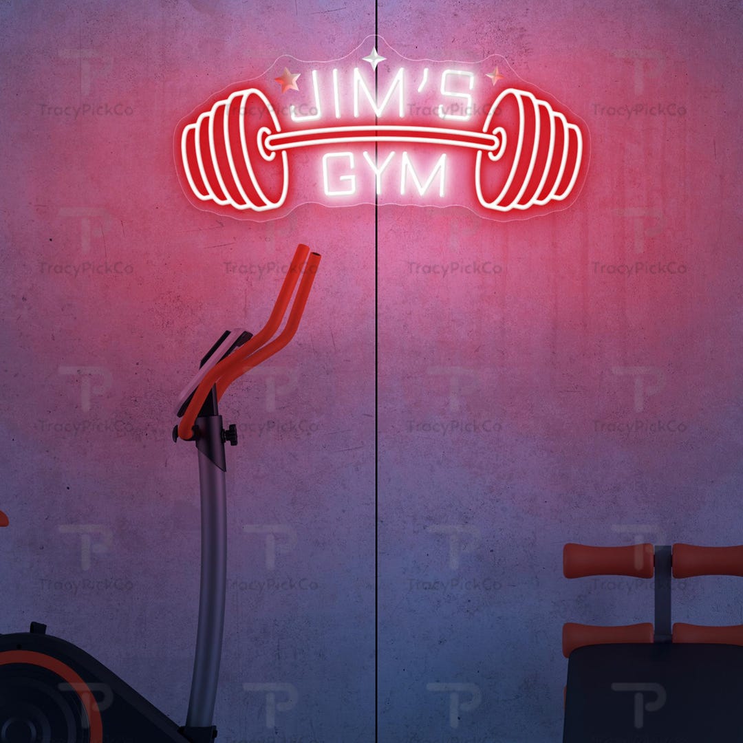 Personalized Dumbbell Neon Sign Custom Gymnastic Neon Sign Wall Hanging ...