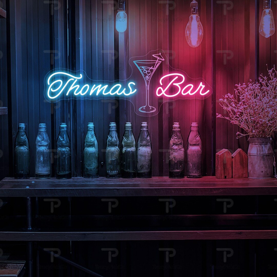 Custom Bar Neon Sign Personalized LED Light for Home Bar Pub Mancave or ...