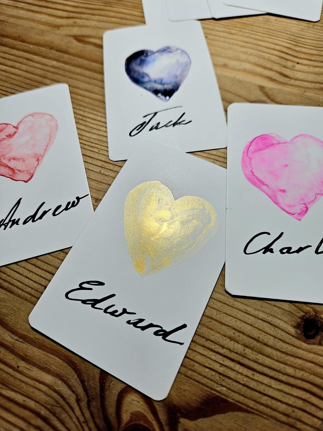 Hand-painted and Handwritten Wedding Place Card, Watercolour, Ink ...