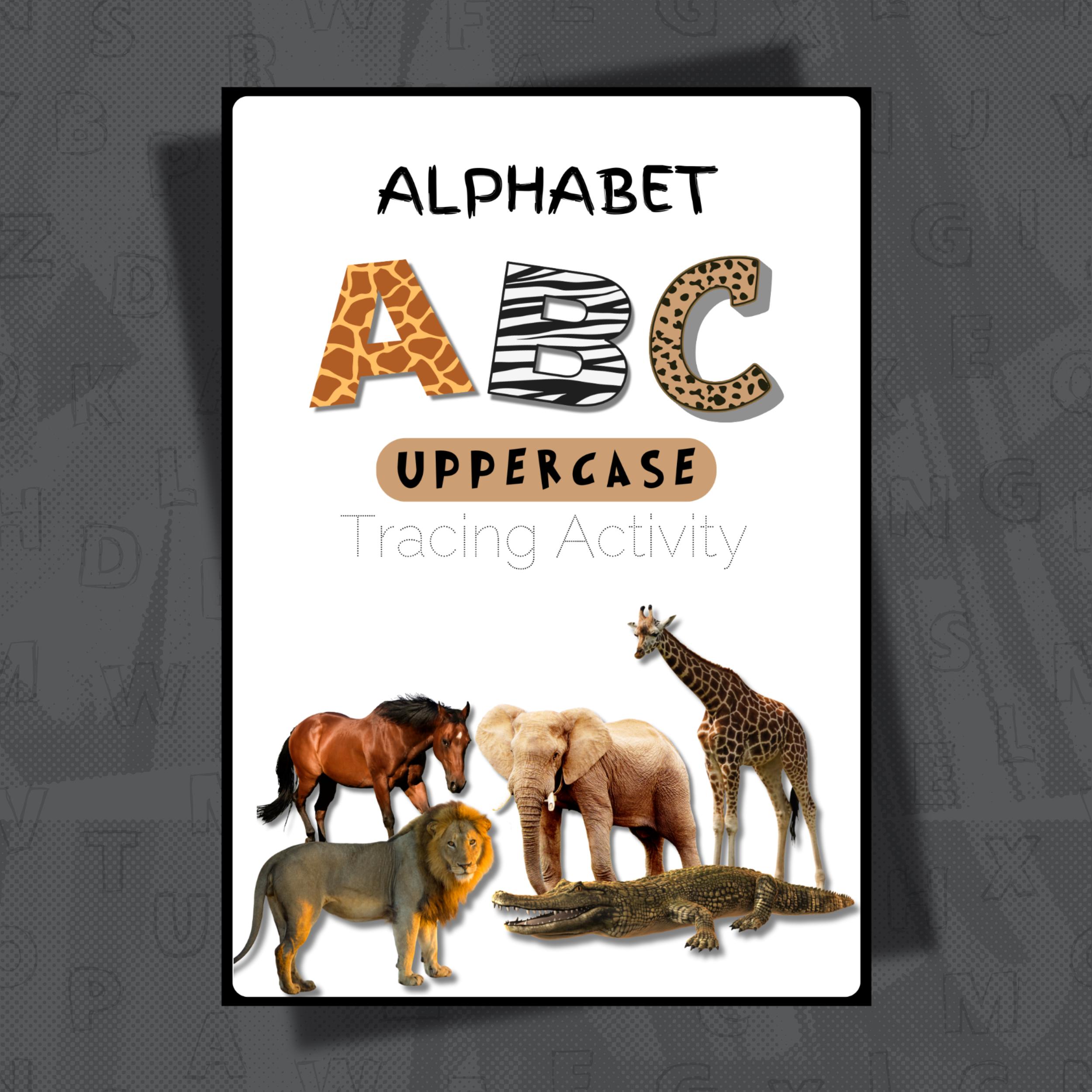 Alphabet Animals Uppercase Tracing Activity Workbook, Flashcards ...
