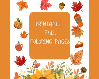 Printable Fall Coloring Pages for Kids 6-count - Etsy