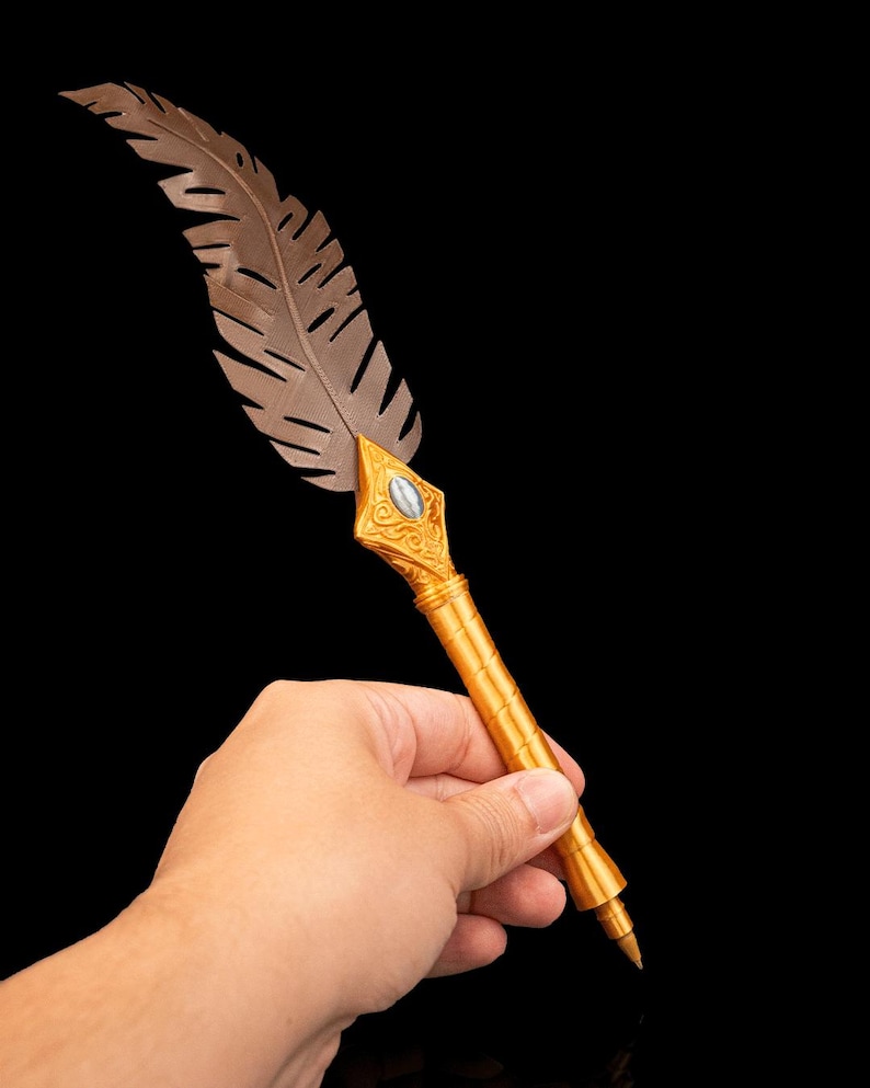 Fantasy Quill Pen Holder With Inkwell & Sticky Notes Book: Wizard Desk ...