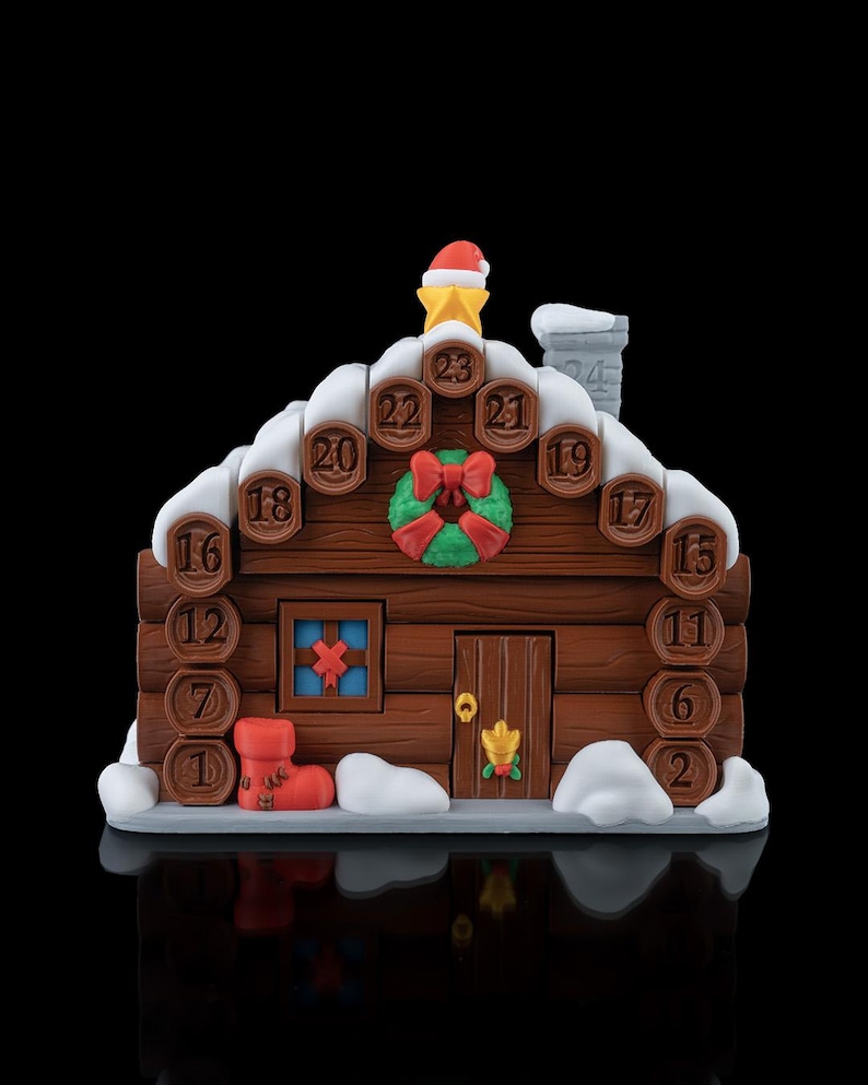 Santa's Cabin Advent Calendar, 3D Christmas Countdown Decoration - Etsy