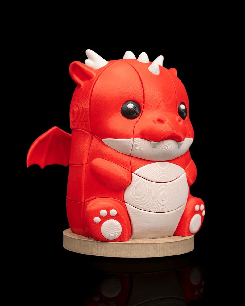 Dragon Cubes Modular Puzzle: Stackable Fantasy Dragon Desk Toy ...