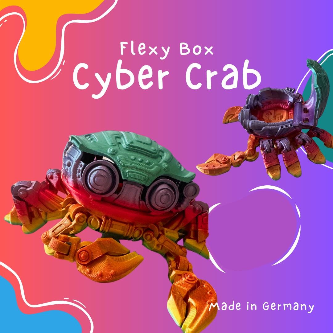 3D Printed Flexy Box: Cyberpunk Articulated Storage - Tech Lover Gift ...