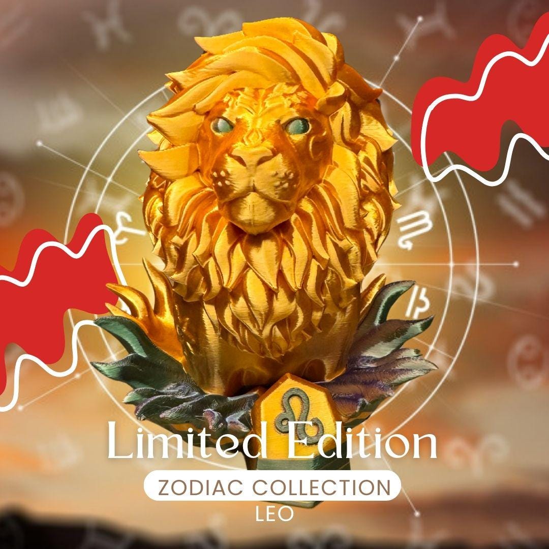 Leo Zodiac Horoscope 3D Printed Statue Shiny Home Decor Regal Gift for ...