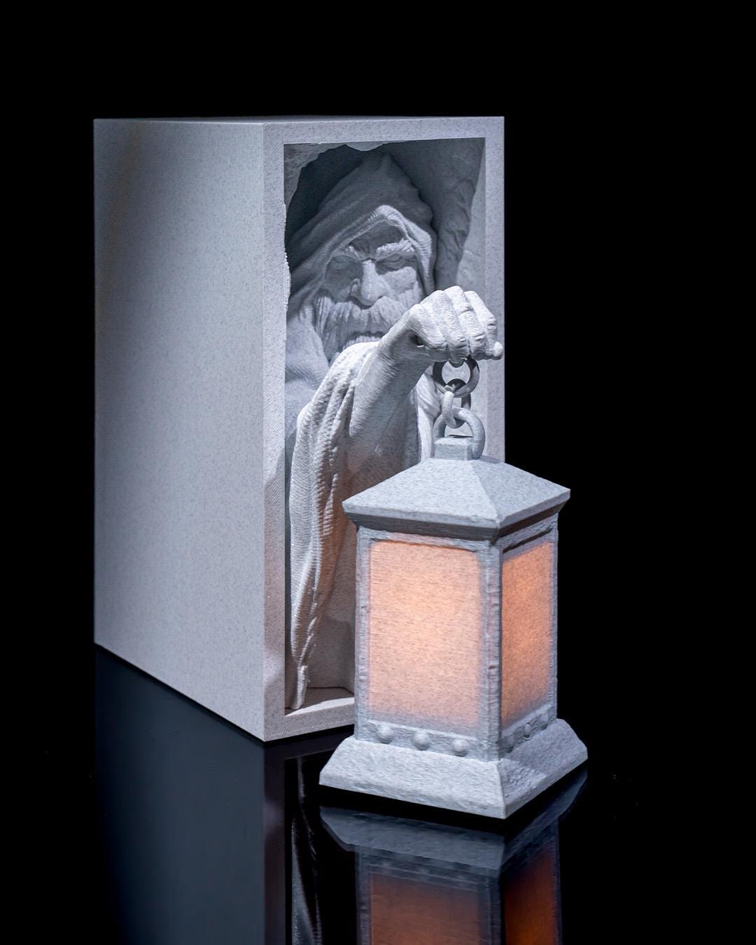 Dark Ages Book Nook With LED Candle Medieval Fantasy Bookshelf Insert ...