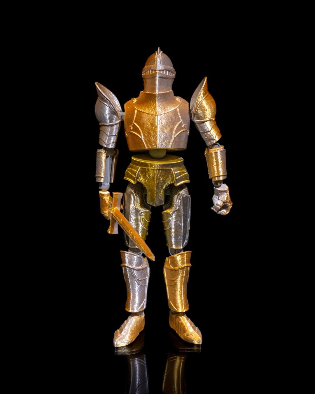Articulated Armor Knight Figure, 3D Printed Medieval Collectible (20cm ...