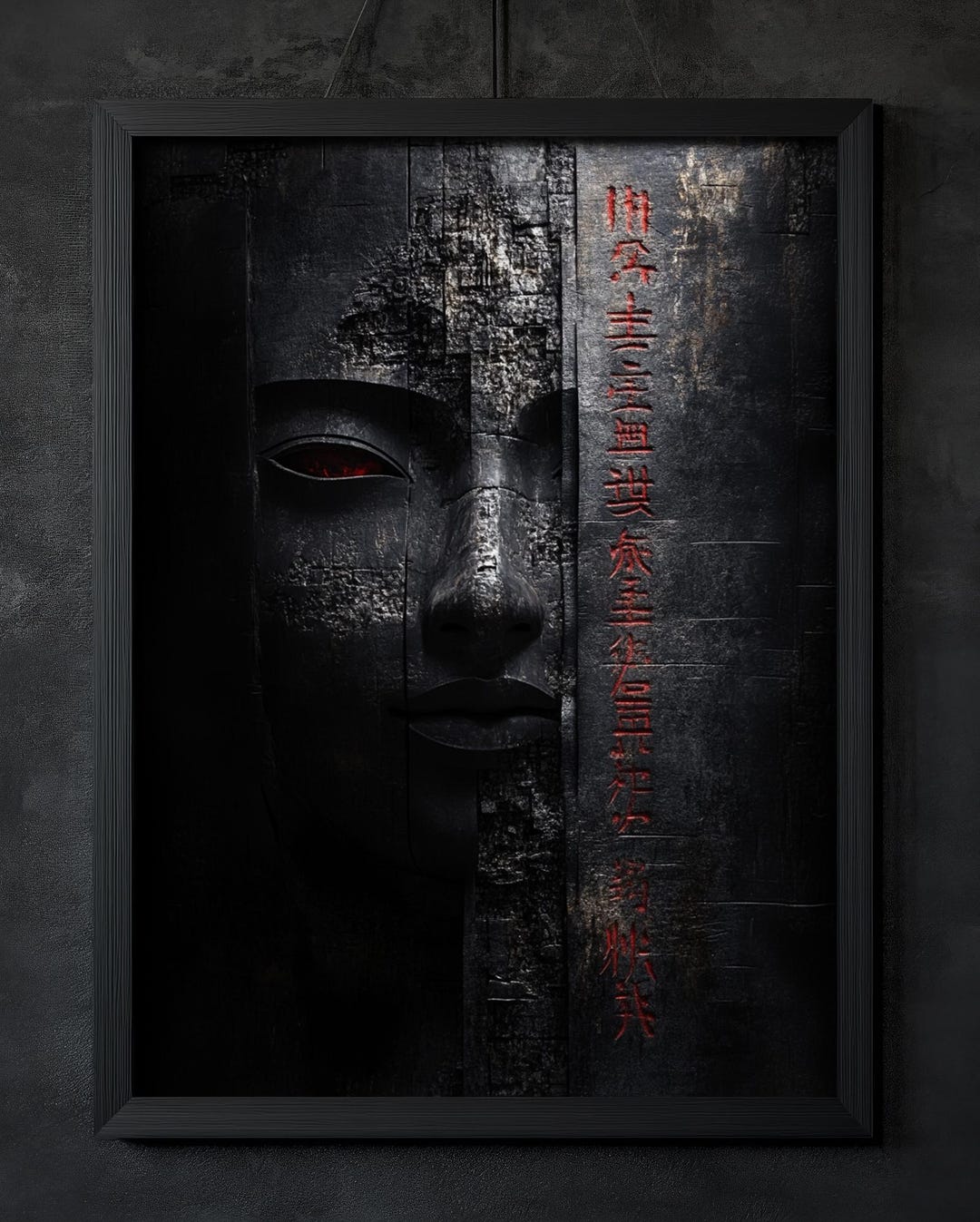 Ancient Spiritual Wall Art,meditative Face Poster,sculpted Face Digital ...