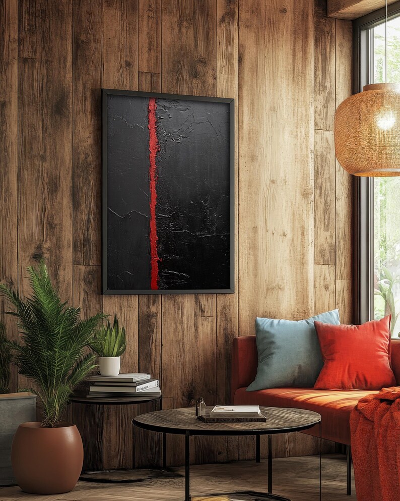 Black and Red Textured Digital Illustration,dark Moody Minimalist Art ...