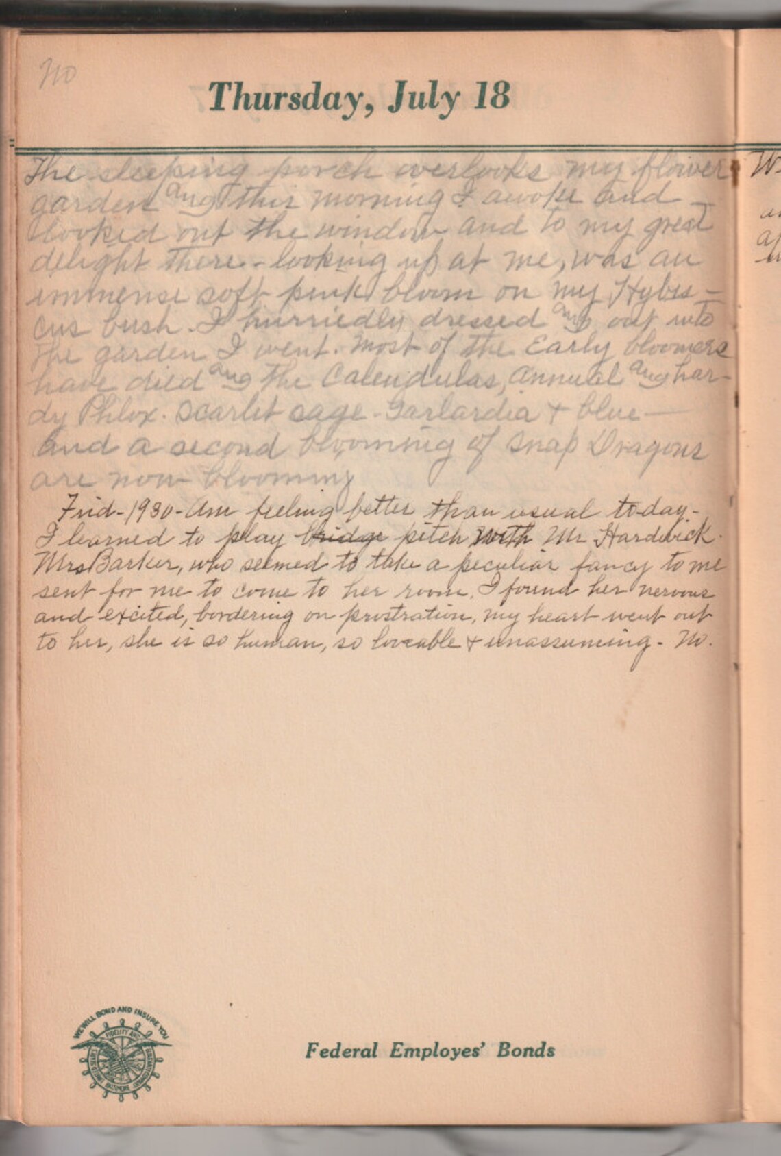 PDF Handwritten Vintage Diary 1929-1930 - Adeline Barnes - Digital ...