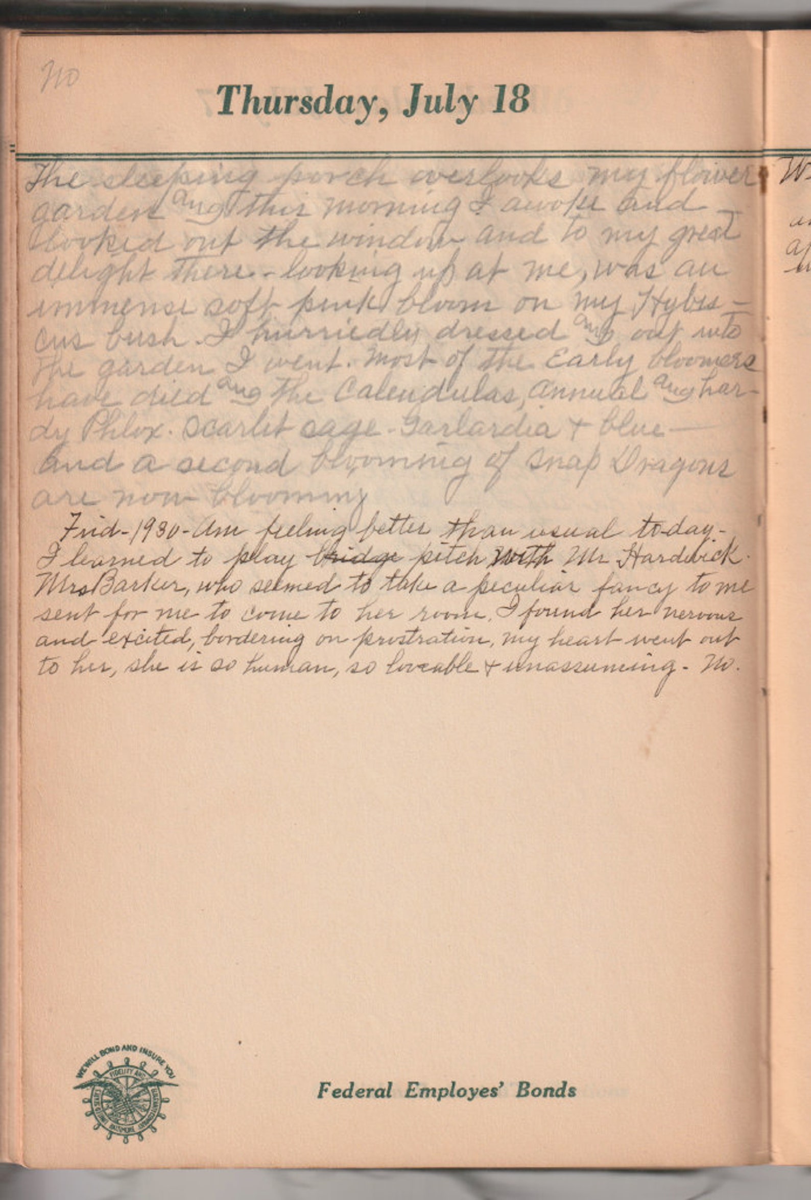 PDF Handwritten Vintage Diary 1929-1930 - Adeline Barnes - Digital ...