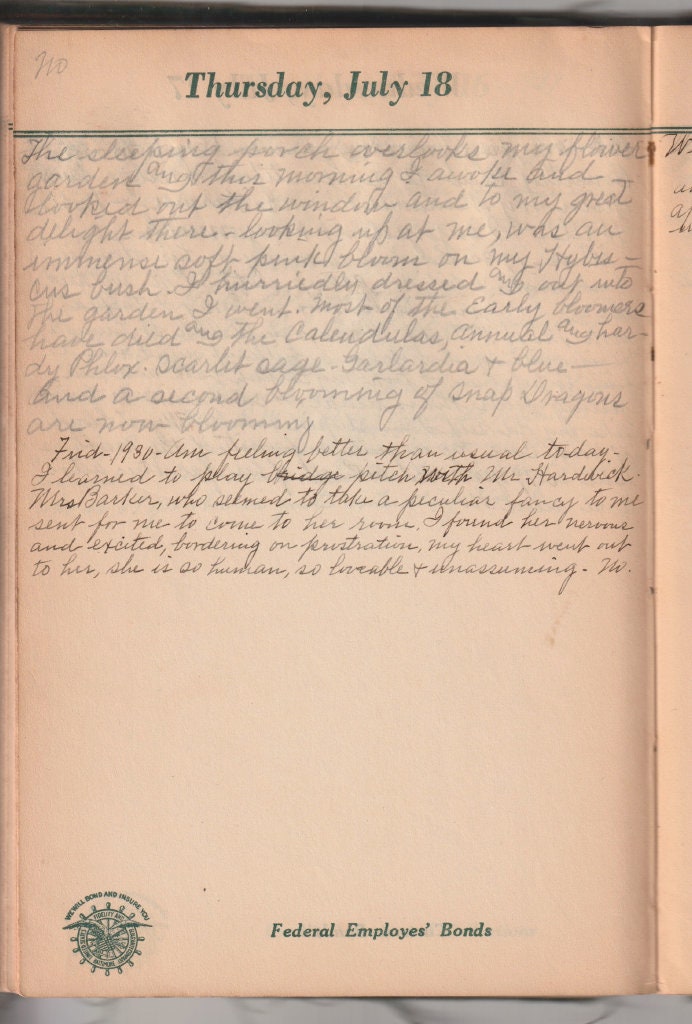 PDF Handwritten Vintage Diary 1929-1930 - Adeline Barnes - Digital ...