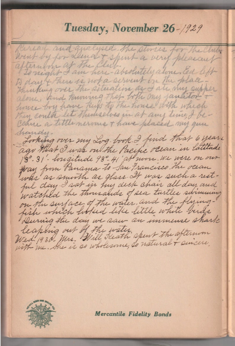 PDF Handwritten Vintage Diary 1929-1930 - Adeline Barnes - Digital ...