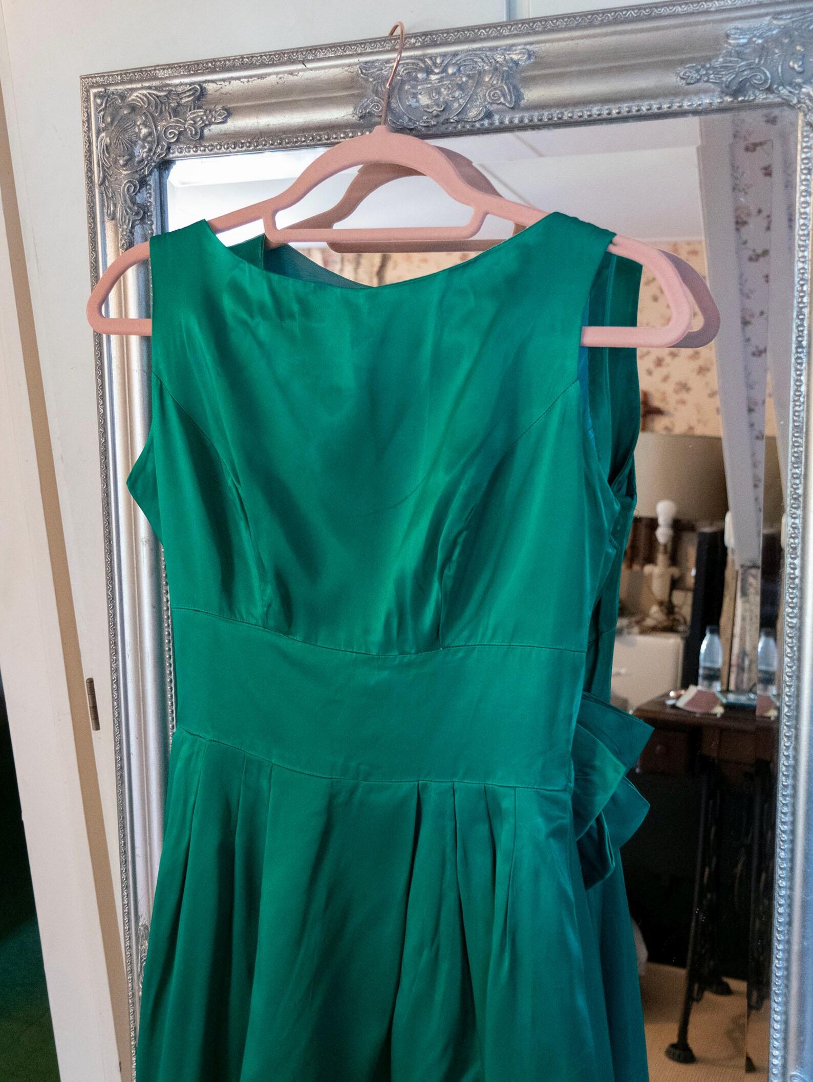 1950s Emerald Green Satin Evening Gown - Imperfect, Damaged - Small - Etsy