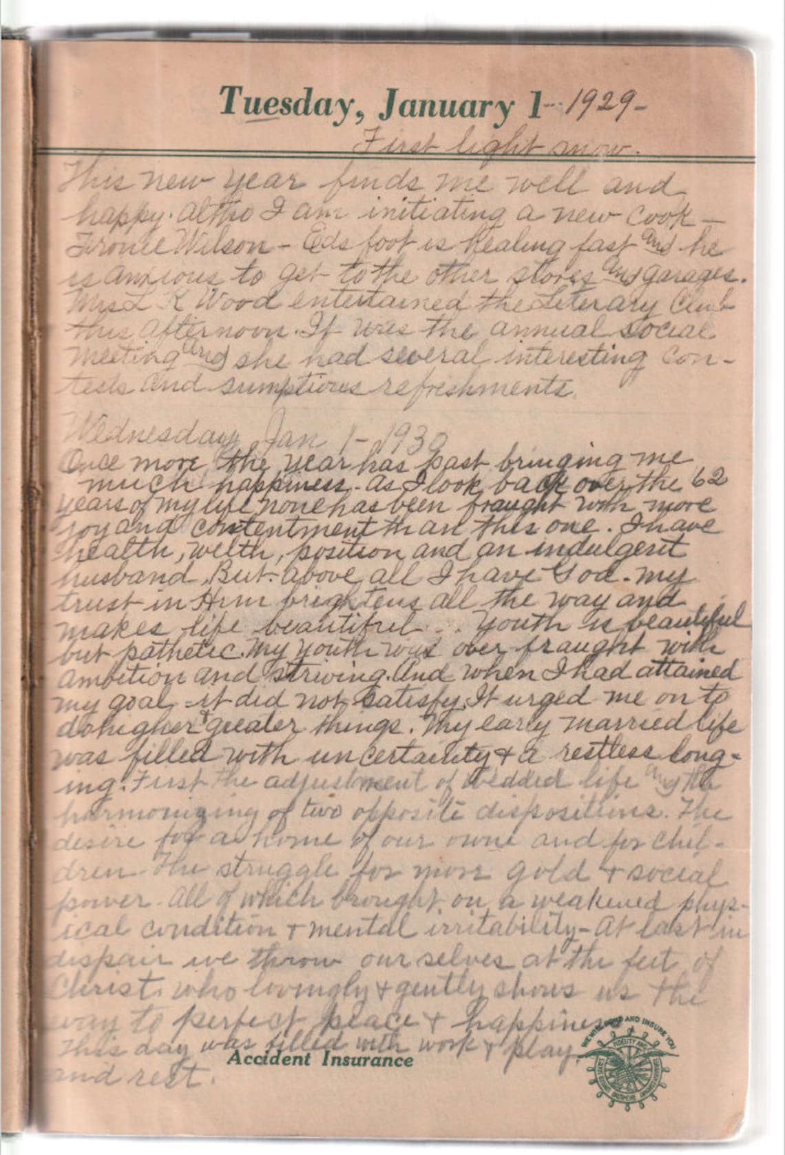 PDF Handwritten Vintage Diary 1929-1930 - Adeline Barnes - Digital ...