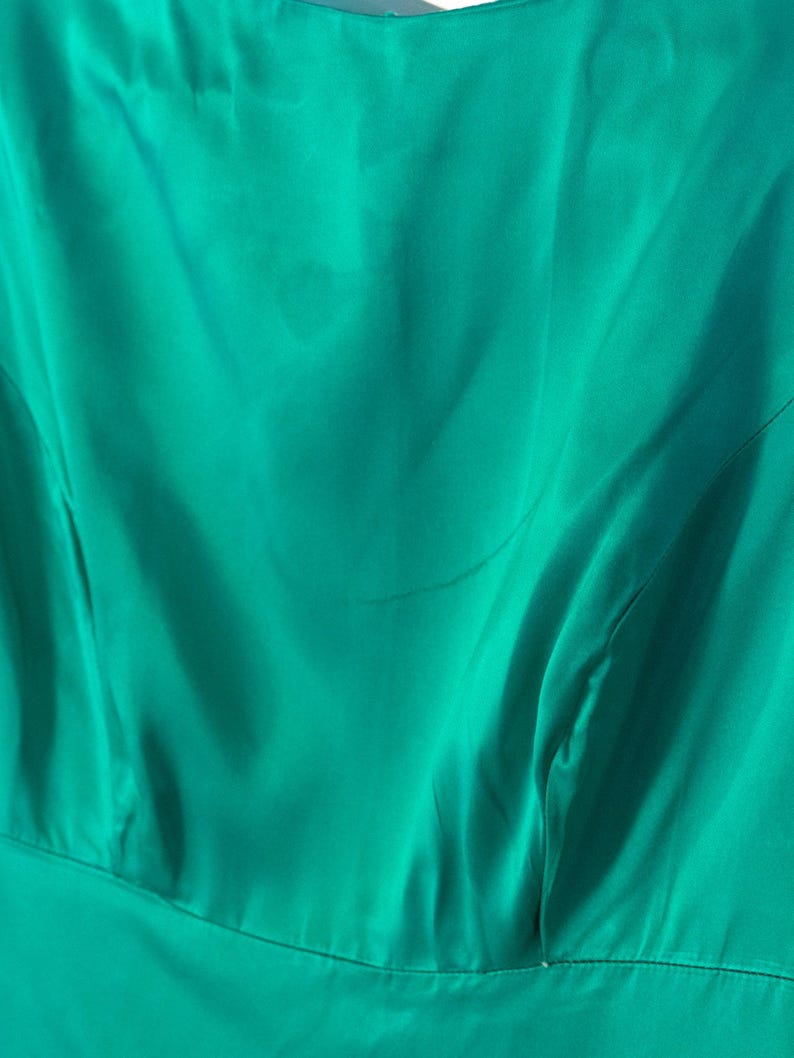 1950s Emerald Green Satin Evening Gown Imperfect, Damaged Small - Etsy