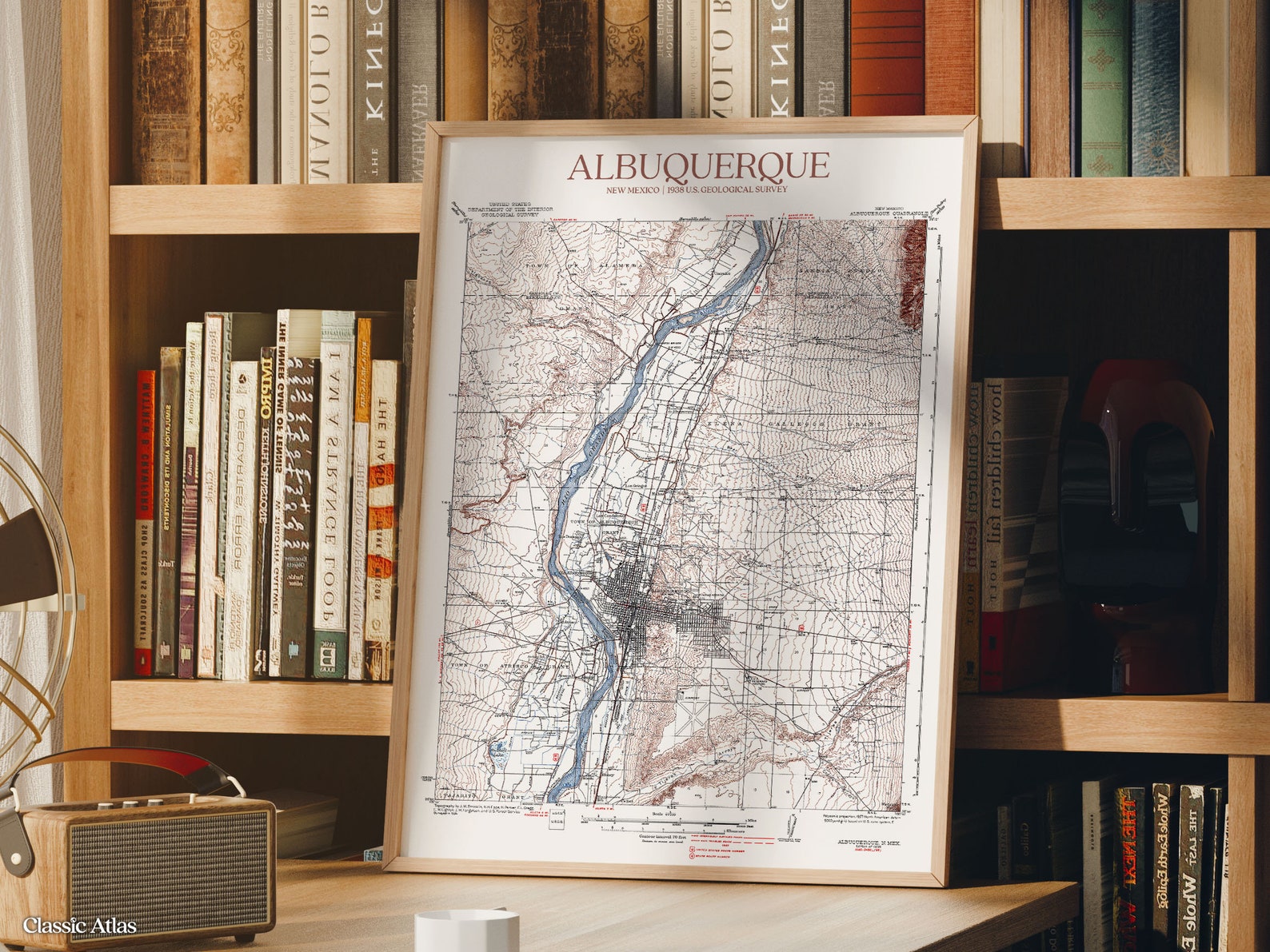 Albuquerque New Mexico 1938 USGS Map Poster | Restored and Remastered ...