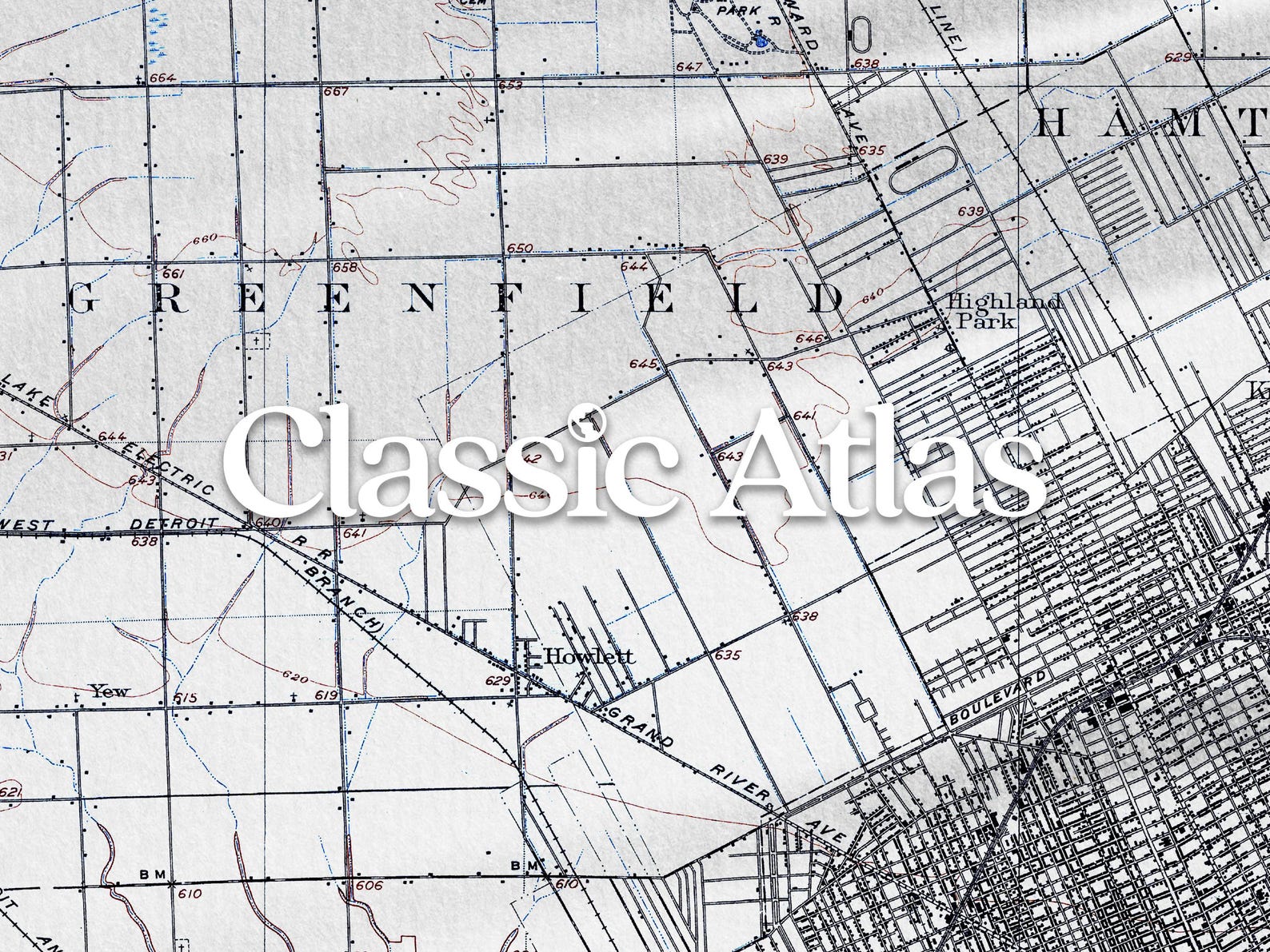 Detroit Michigan 1915 USGS Map Poster | Restored and Remastered Vintage ...