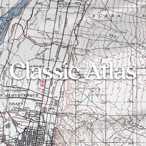 Albuquerque New Mexico 1938 USGS Map Poster | Restored and Remastered ...