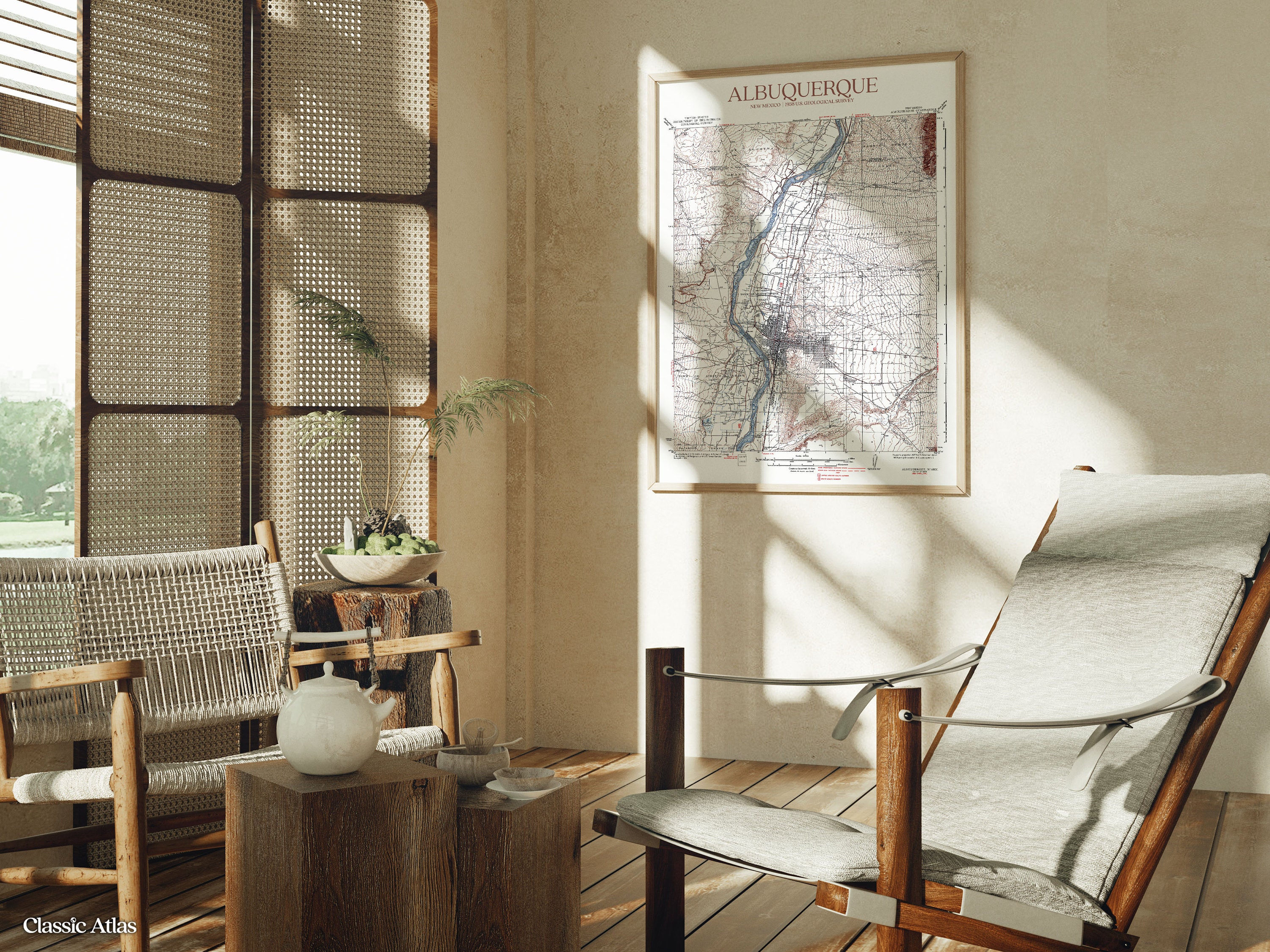 Albuquerque New Mexico 1938 USGS Map Poster | Restored and Remastered ...