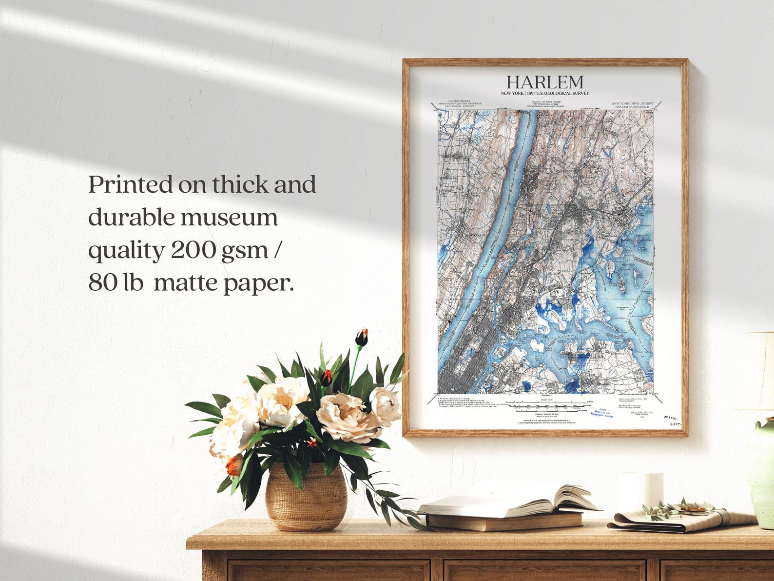 Harlem New York 1897 USGS Map Poster | Restored and Remastered Vintage ...