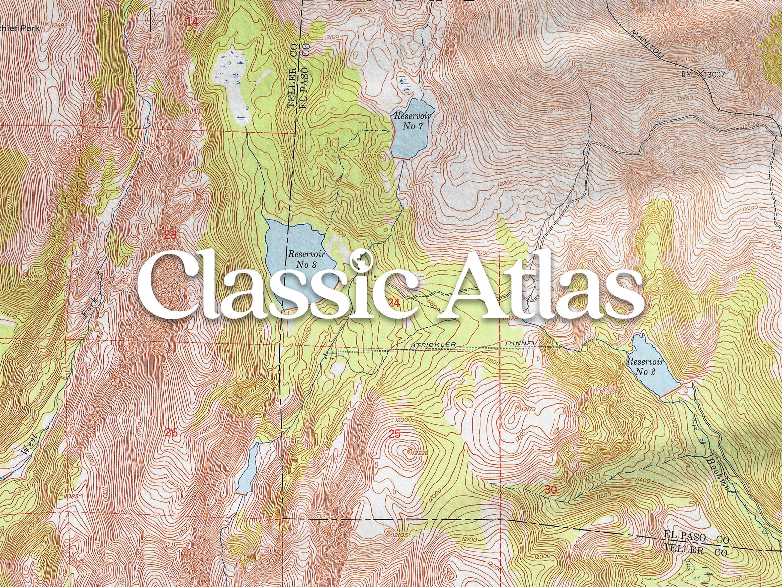 Pikes Peak Colorado 1951 USGS Map Poster | Restored and Remastered ...