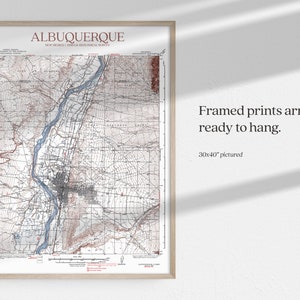Albuquerque New Mexico 1938 USGS Map Poster | Restored and Remastered ...