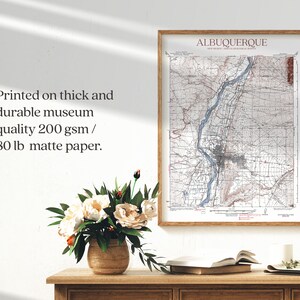 Albuquerque New Mexico 1938 USGS Map Poster | Restored and Remastered ...