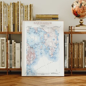 Bar Harbor Maine 1904 USGS Map Poster | Restored and Remastered Vintage ...