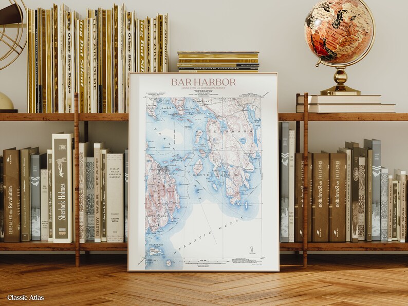 Bar Harbor Maine 1904 USGS Map Poster | Restored and Remastered Vintage ...