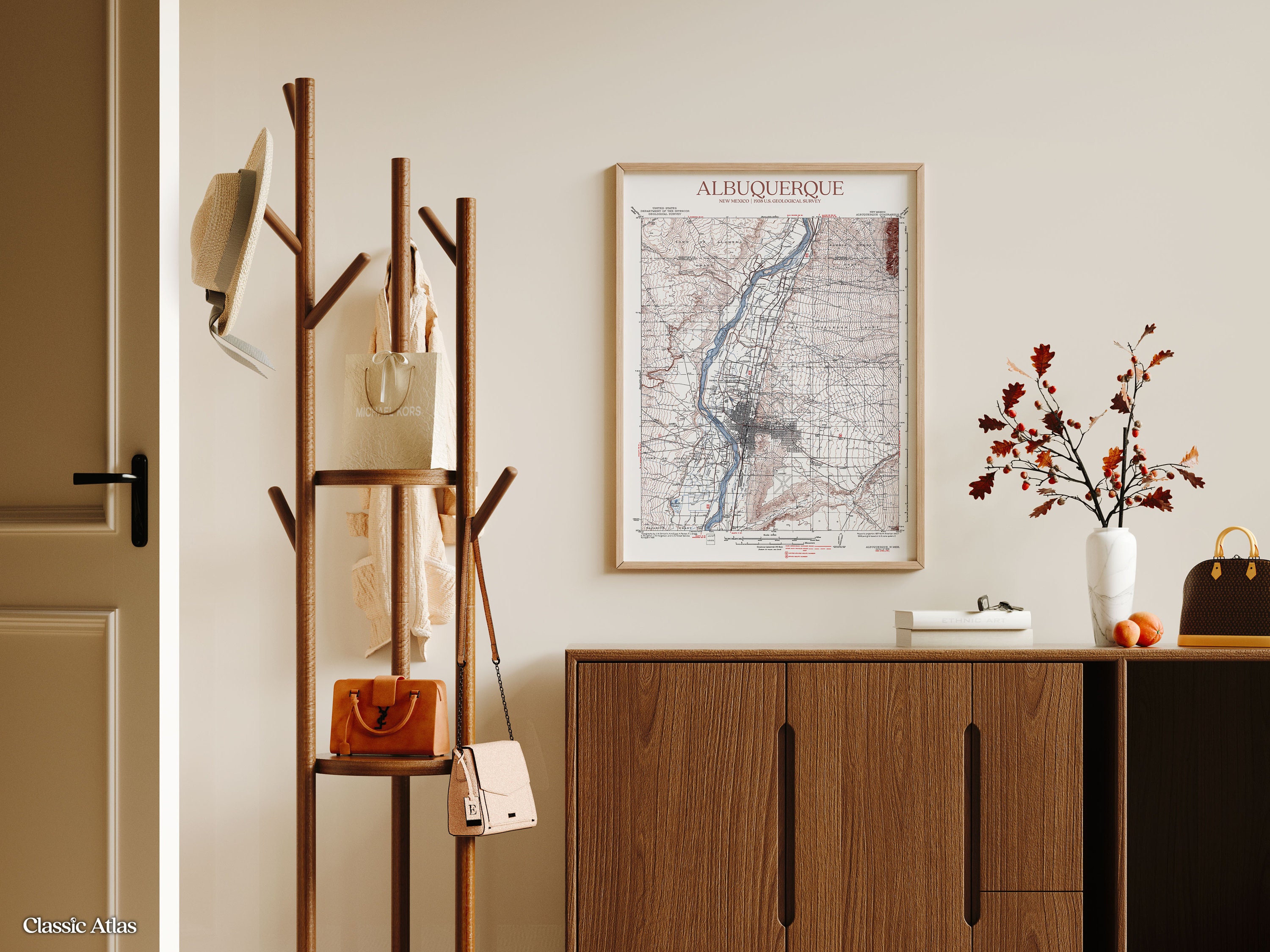Albuquerque New Mexico 1938 USGS Map Poster | Restored and Remastered ...