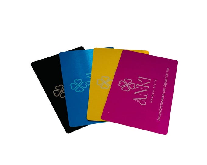 Personalized Black Metal Business Card: Laser Engraved, Corporate Gift ...