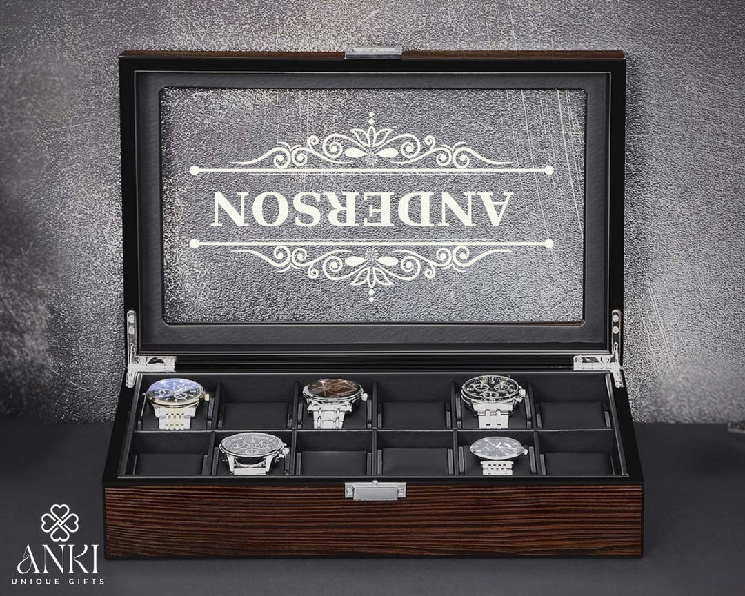 Personalized Gift for Him, Custom Watch Box for Men, Personalized Watch ...