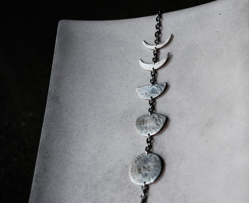 Moon Phases Bracelet- Five Moon Cycle Shapes. - Etsy