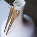 Sexy Rocker Studded Earrings- Rustic Brass Long Narrow Triangle ...