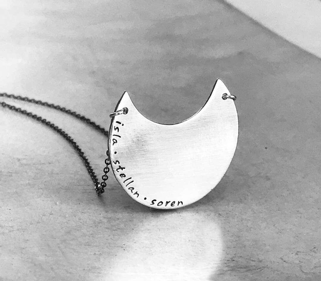 Eclipse Quote Necklace- Handcrafted in Brushed Sterling Silver ...