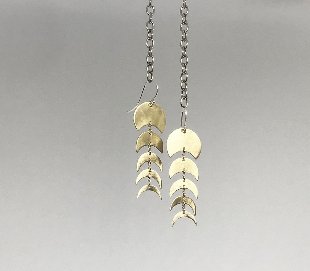 Total Solar Eclipse Earrings in Oxidized Black, Brushed Sterling Silver ...