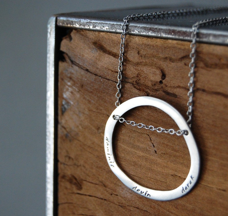 Circle of My Life - Personalized Circle Necklace- Custom Lower Case ...