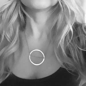 Imperfect Circle Necklace- Organic Shape Circle Necklace. - Etsy
